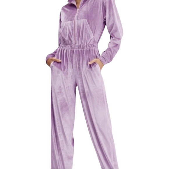 Fabletics | Pants & Jumpsuits | Fabletics Wide Leg Velour Jumpsuit ...